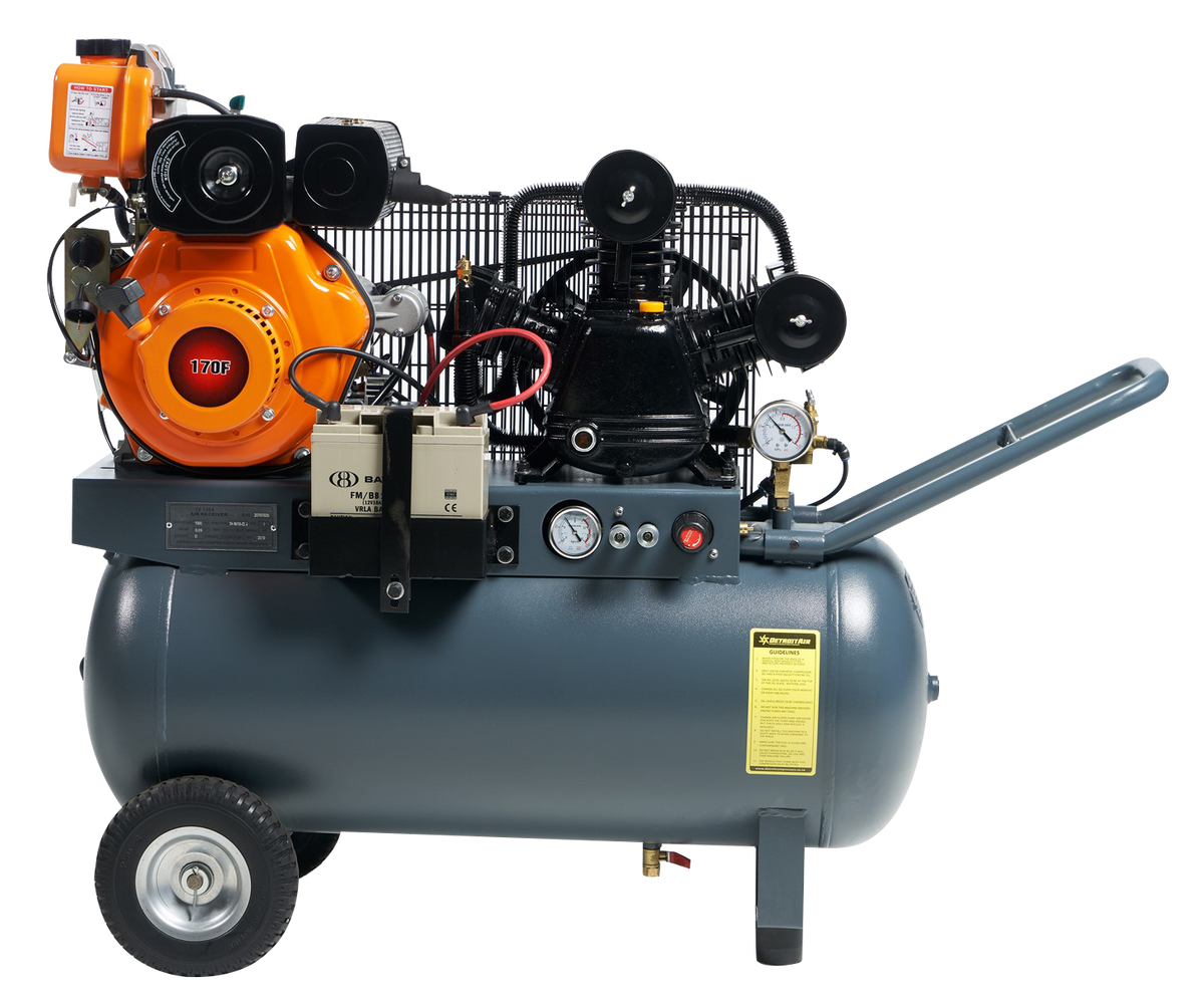 Petrol Engine Air Compressor 9Hp 200L 12.5Bar 600LPM/21CFM ...